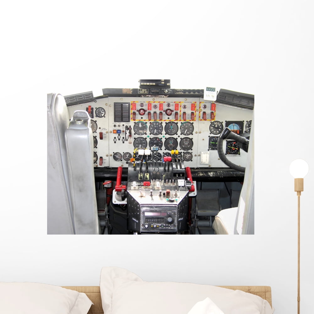 Airplane Cockpit Wall Mural by Wallmonkeys Peel and Stick Graphic (24 ...