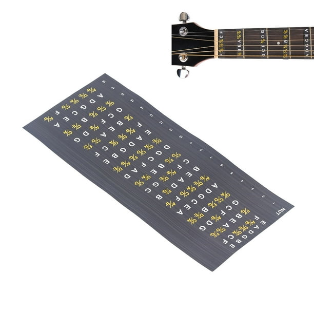 Guitar Fretboard Note Map Decals, Adhesive Guitar Fretboard Chords ...