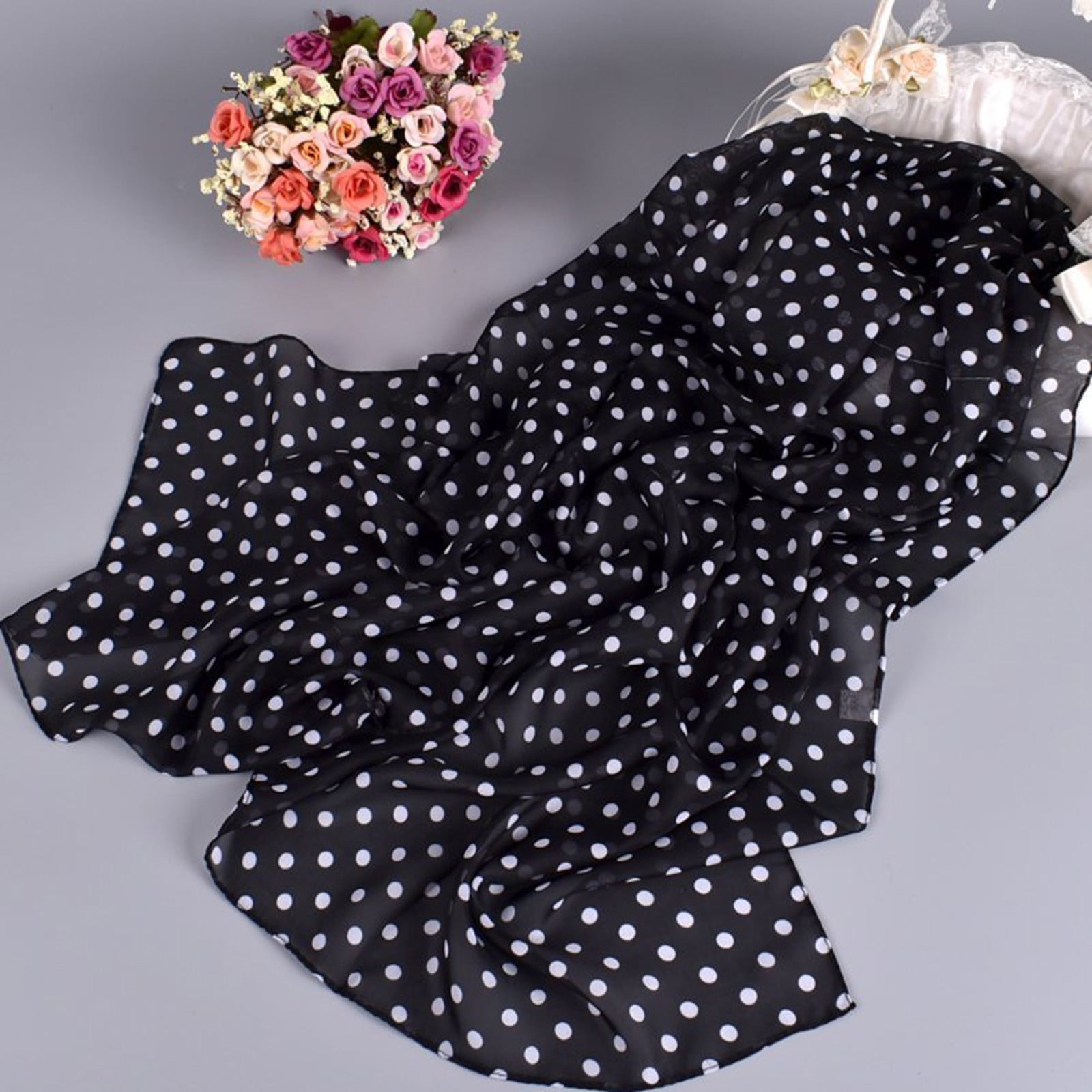 Click here for Bmisegm Women Polka Dots Print Soft Chiffon Shawl... prices