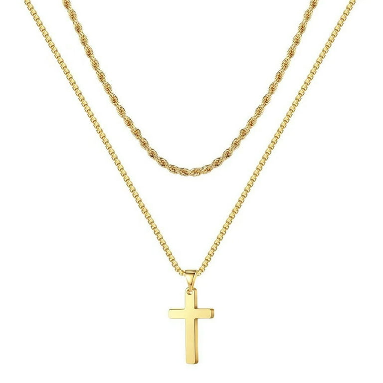 Mens Simple Cross Necklace