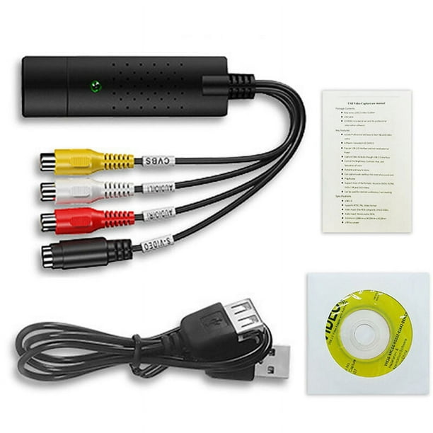 Convertidor de VHS a Digital, convertidor de vídeo USB 2,0, caja de captura de Audio VHS, VCR ...