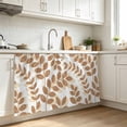 Brown Leaves Cabinet Curtain 28"W x 51"L, Summer Farmhouse Botanical ...