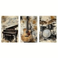 3pcs Vintage Musical Instruments Canvas Wall Art Set - Rustic Guitar ...