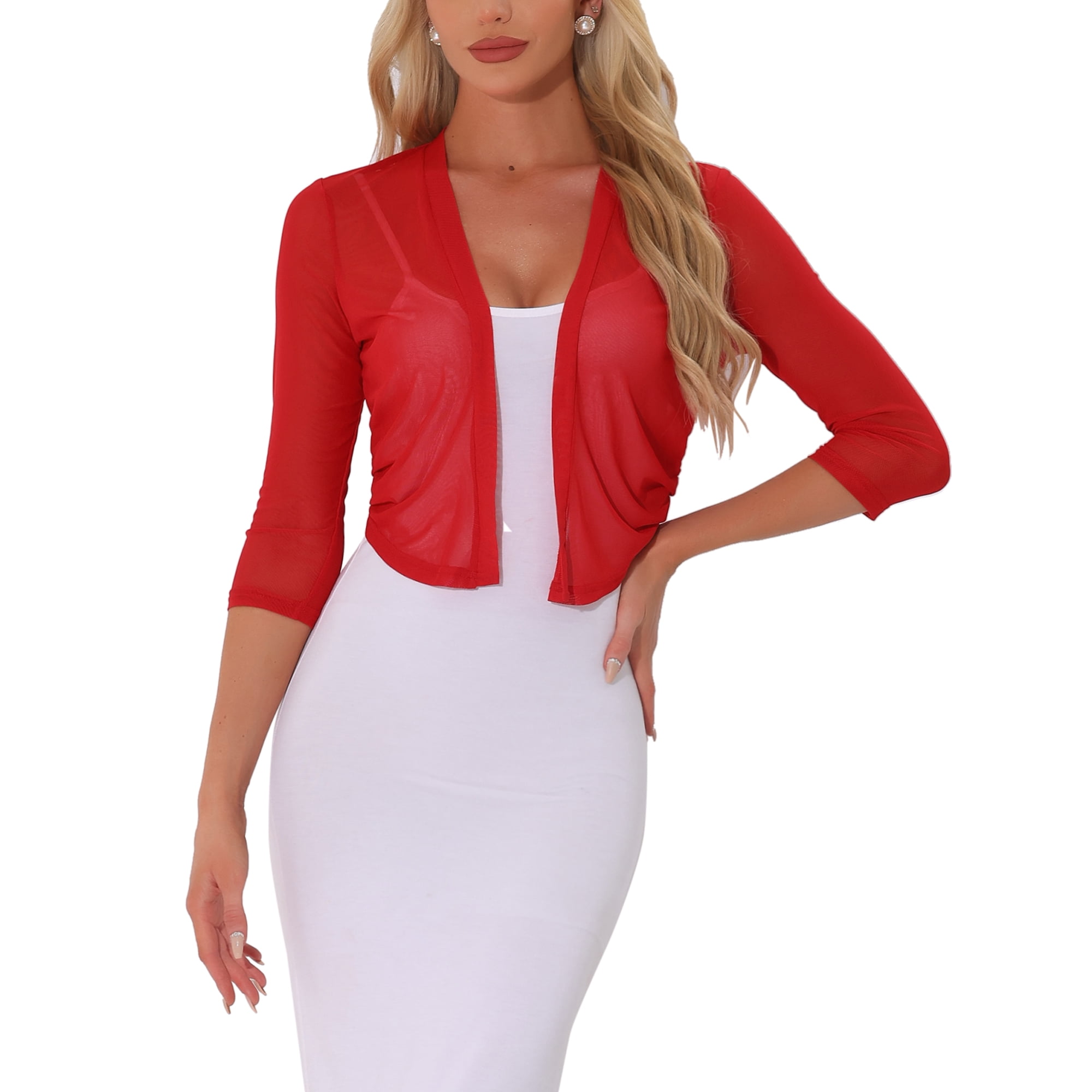 Click here for Inspire Chic Womens Sheer Mesh Bolero Shrugs 3/4 S... prices