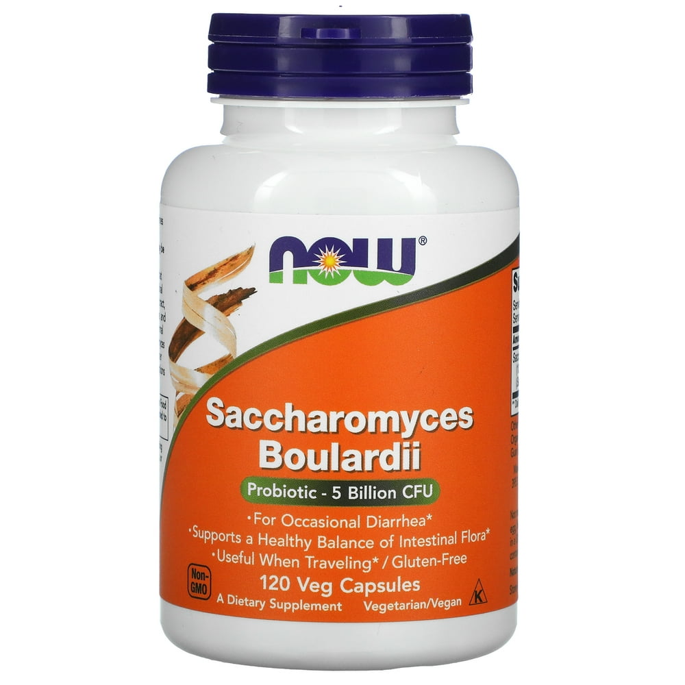 Now Foods Saccharomyces Boulardii, 5 Billion CFU, 120 Veg Capsules ...