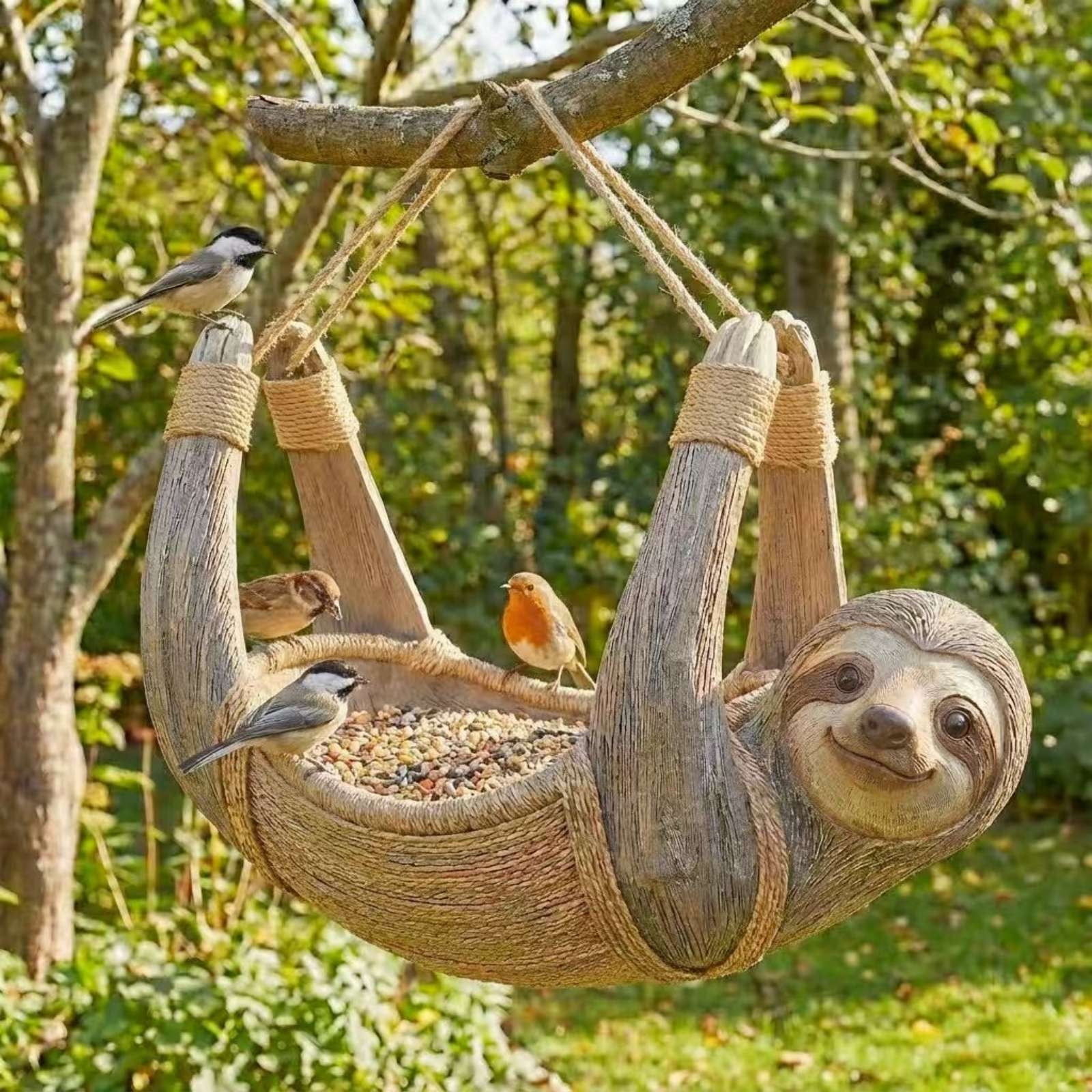 Click here for Caiyueke Sloth Shaped Resin Bird Feeder With Metal... prices