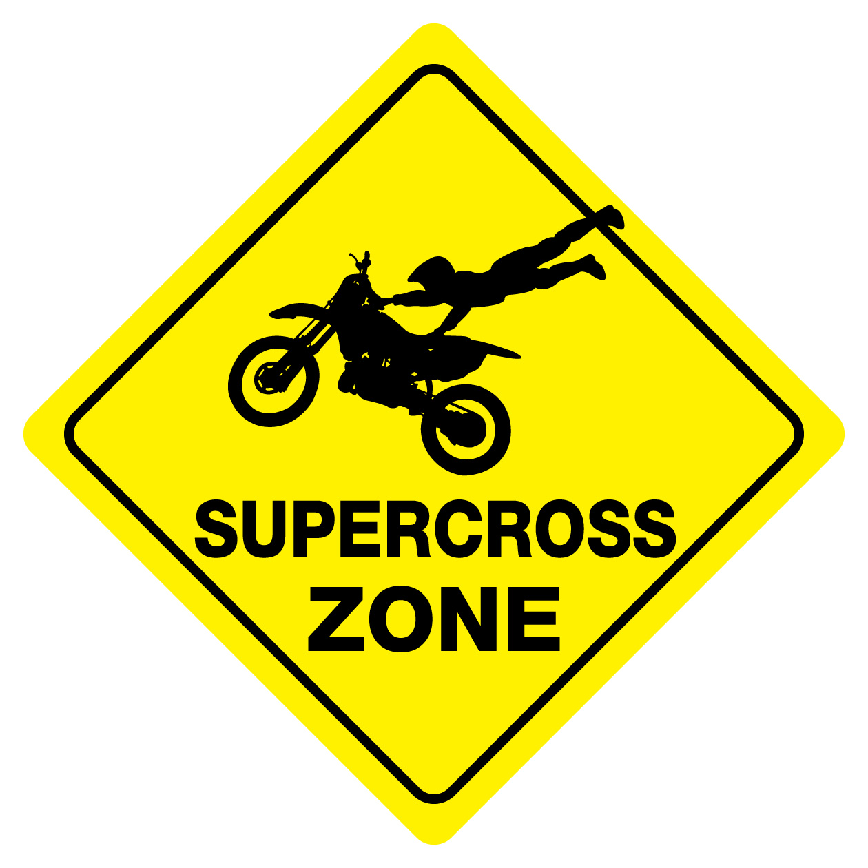 SUPERCROSS ZONE Motorcycle Funny Novelty Xing Sign - Walmart.com