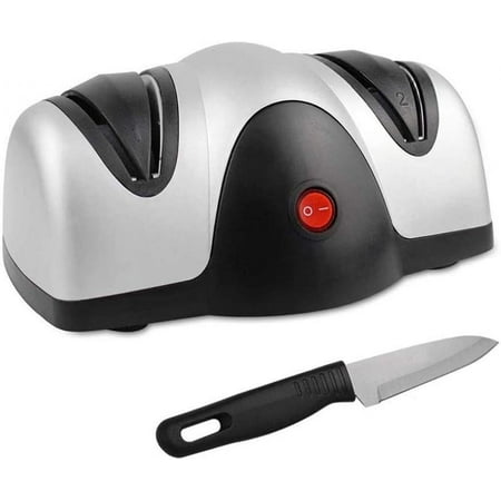 Electric Knife Sharpener, Two Level Sharpener, Black/Silver, Material ...