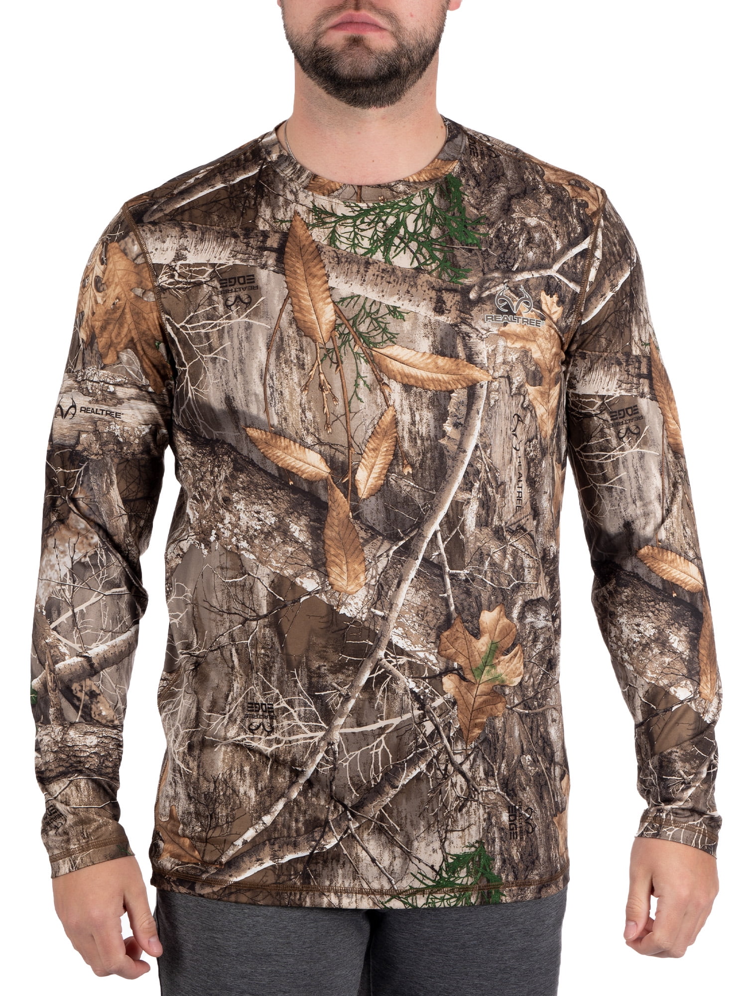 Men's Long Sleeve Camo Tee Hunting Performance Shirt by Realtree, Sizes ...
