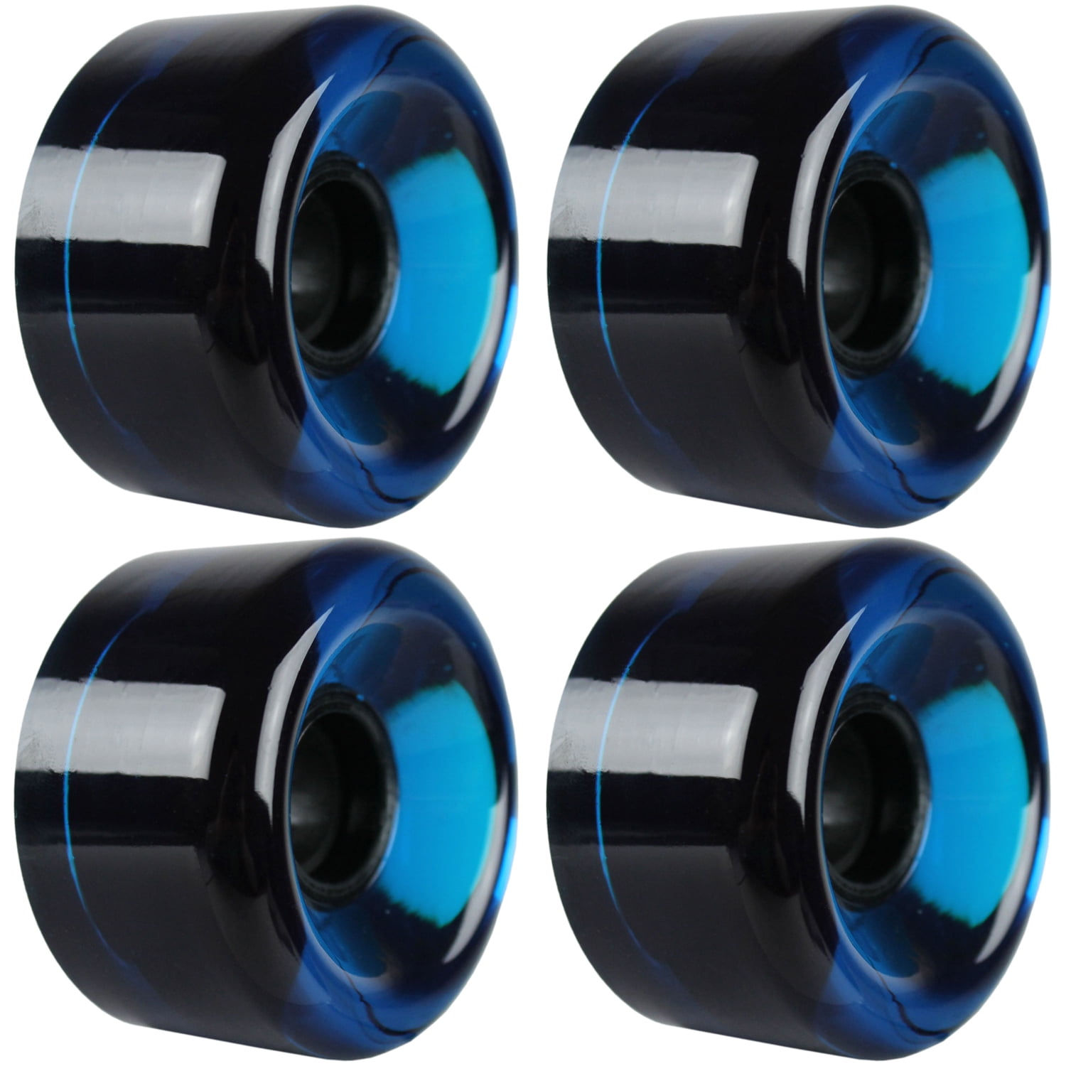 Longboard Wheels 65mm Smooth Rear Set Transparent Blue USA Made 78A ...