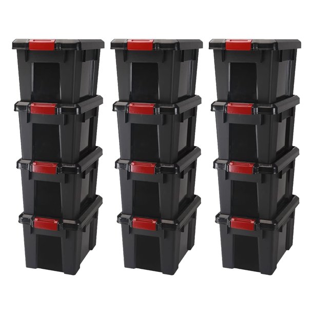 IRIS USA 21 Quart Secure Latching Storage Totes w/Reinforced Lids (12 ...