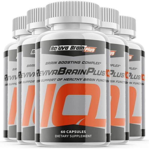 (5 Pack) Reviva Brain Plus IQ Rejuva - Dietary Supplement for Focus ...