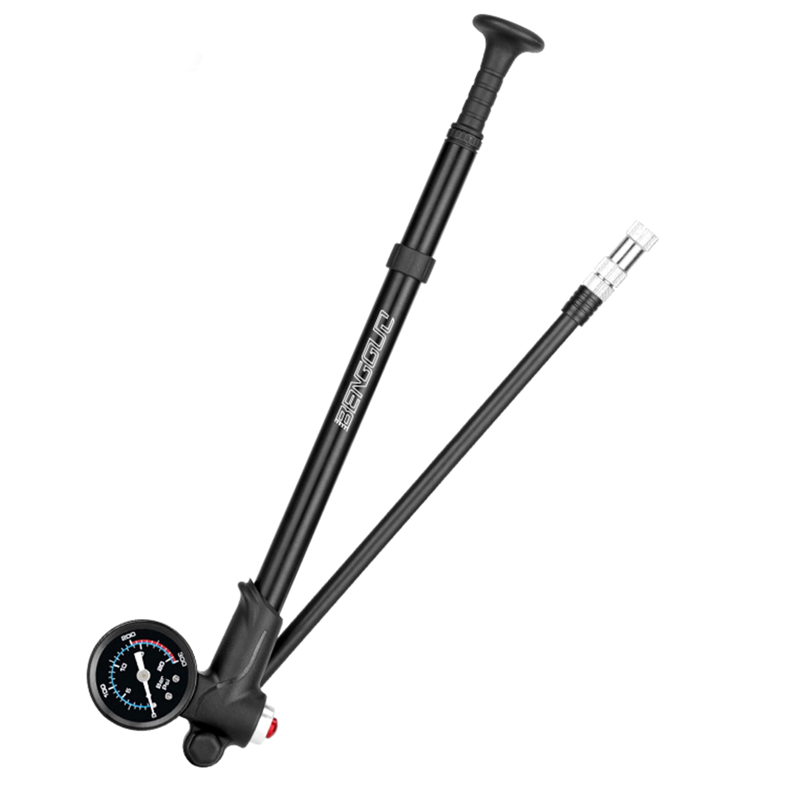 Inflador Bomba de choque para bicicleta con manómetro 300PSI inflador ...