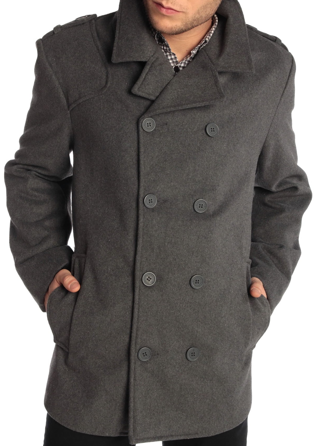 Alpine Swiss Jake Mens Pea Coat Wool Blend Double Breasted Dress Jacket ...