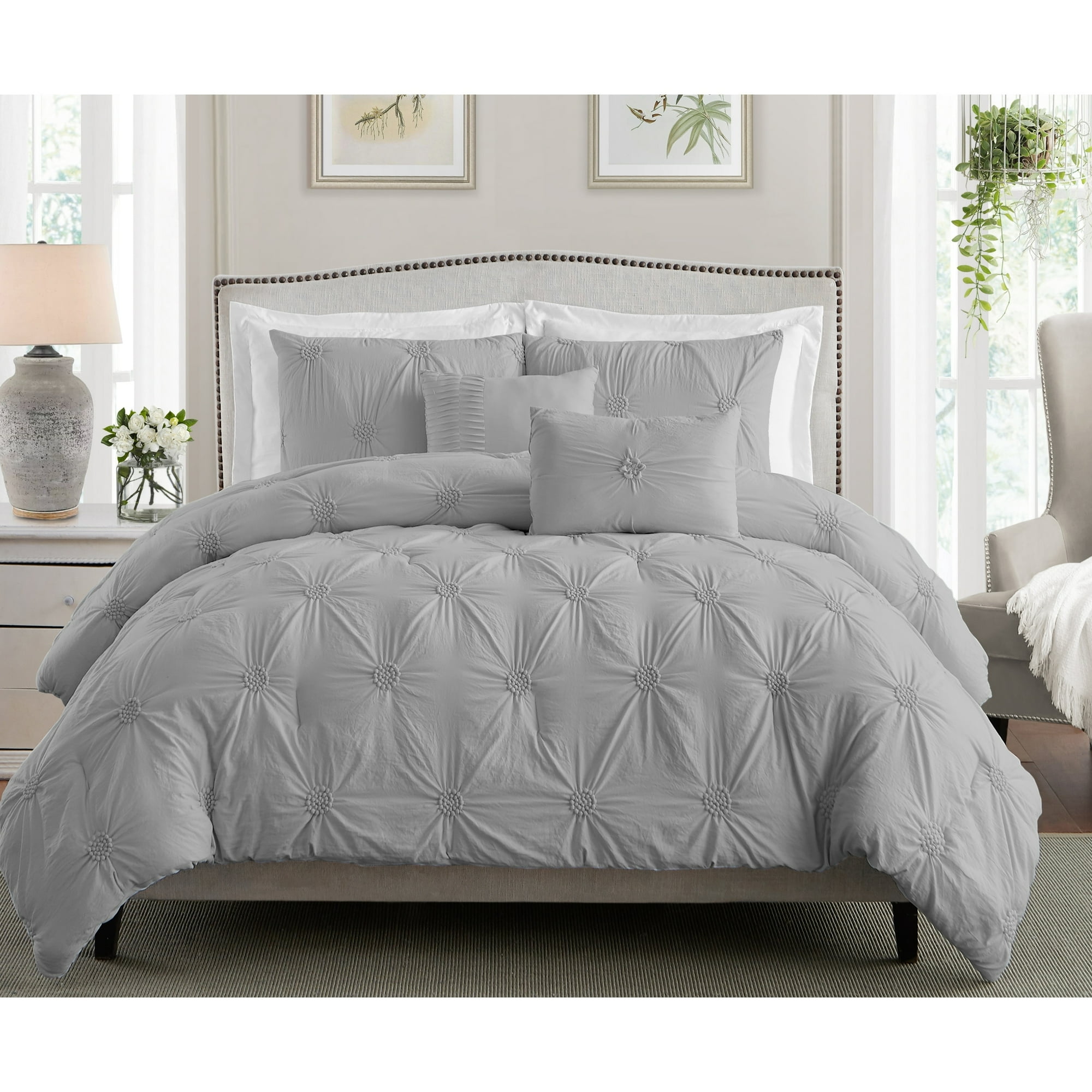 Swift Home Floral Ruched Comforter Set