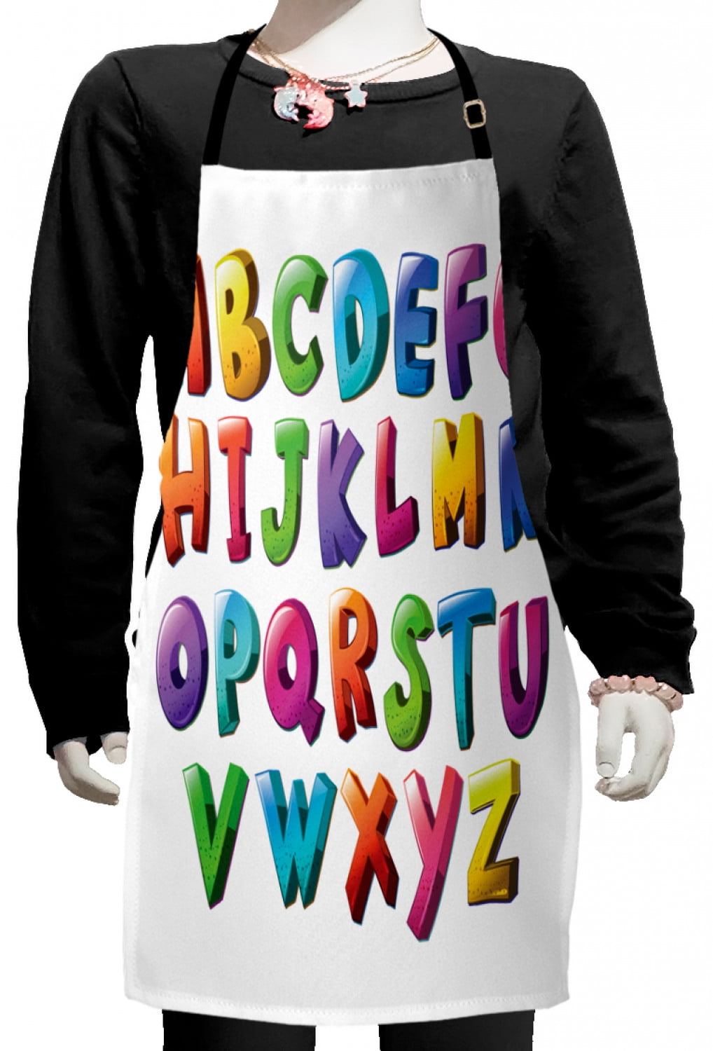 Alphabet Kids Apron, Gradient Colors Graffiti Look Letters on Plain ...
