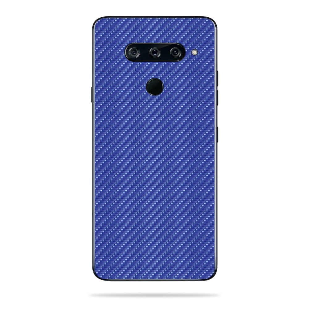 Skin Decal Wrap Compatible With LG V40 ThinQ Sticker Design Blue Carbon ...