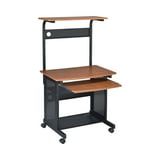 3-Tier Computer Desk Honey and Black - Walmart.com
