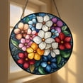 Colorful Floral Stained Glass Window Panel – Decorative Home Art ...