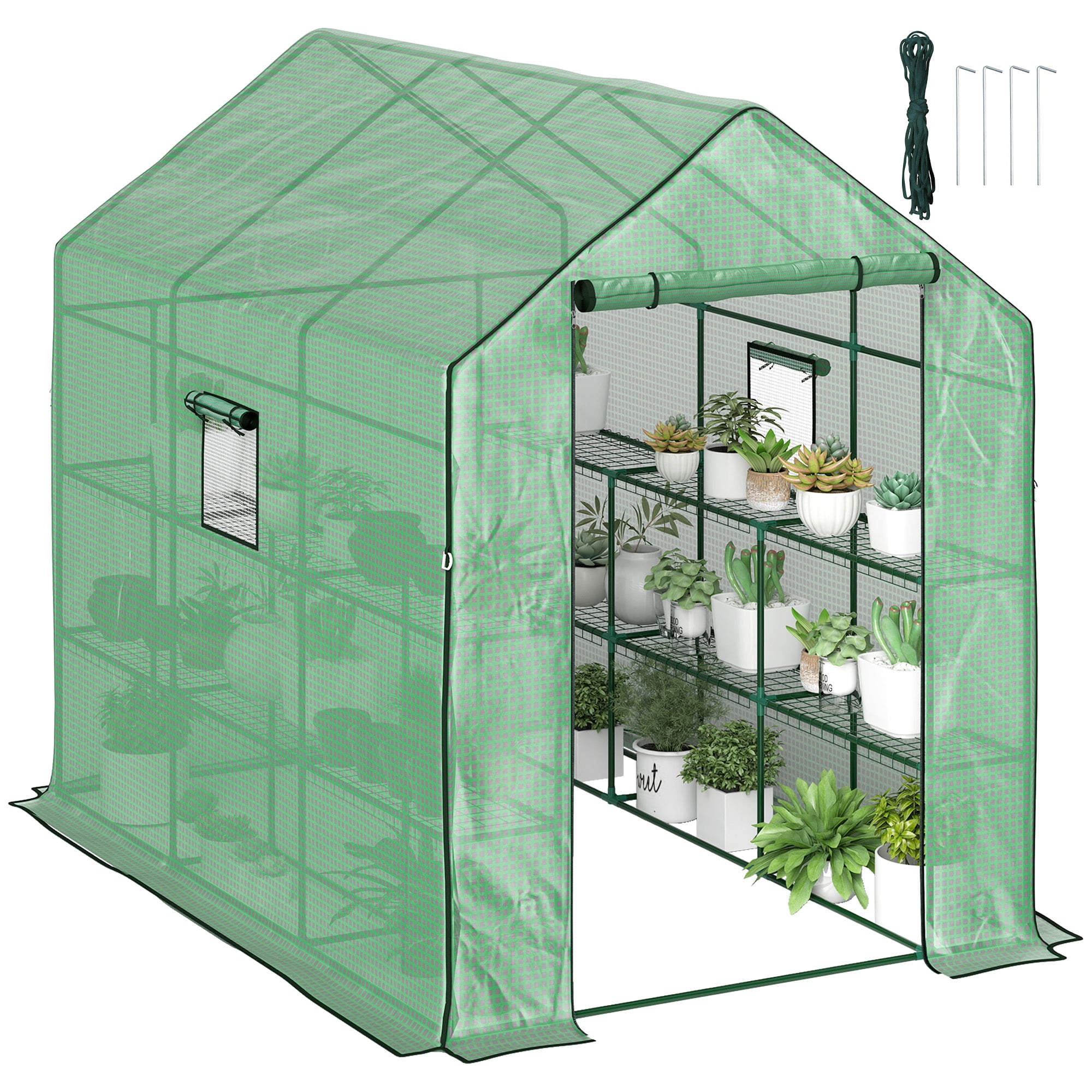 Click here for Outsunny Walk-In Greenhouse With 3 Tier 12 Shelves... prices