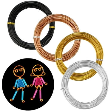 HRX Pure Aluminum Wire, 2mm, 100ft, 12 Gauge, Bendable for Crafting ...