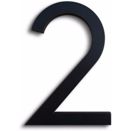Modern House Number Black Color Aluminum Modern Font Number Two"2" 6 ...