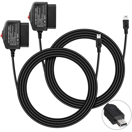 【2 Pack】 OBD Power Cable, Mini USB Port OBD2 Power Cable for Dash ...