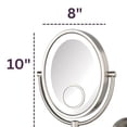 Jerdon 8x10 LED Lighted Wall-Mounted Vanity Mirror with 10X-1X ...