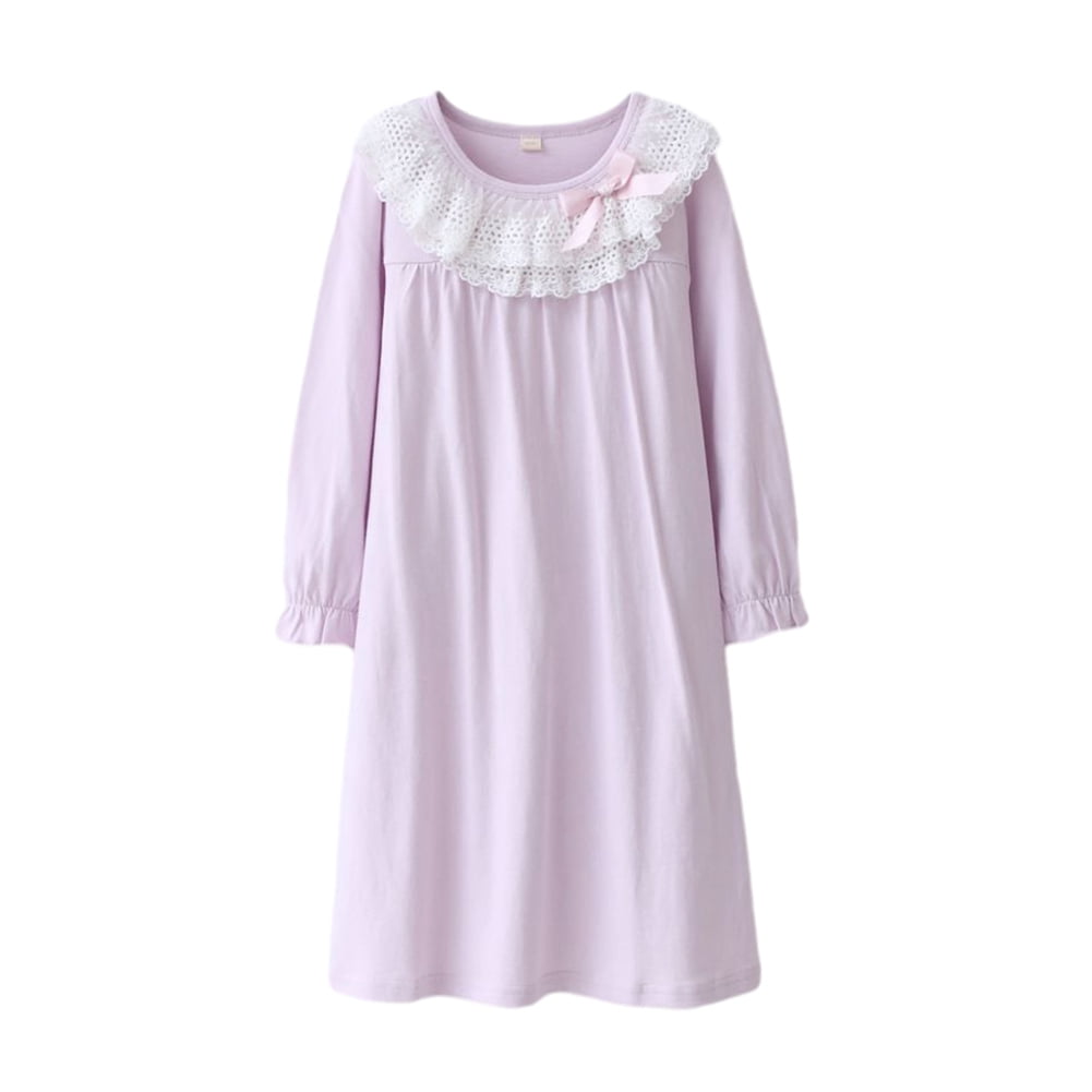 Xmarks Nightgown for Girls Cotton Princess Nightdress Sleepwear Long ...