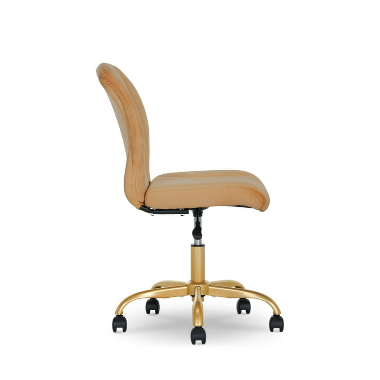 Mainstays Plush Velvet Office Chair Dusty Gold