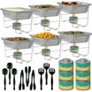 Sterno Buffet Kit, 24-Piece Disposable Party Set with Warming Fuel ...