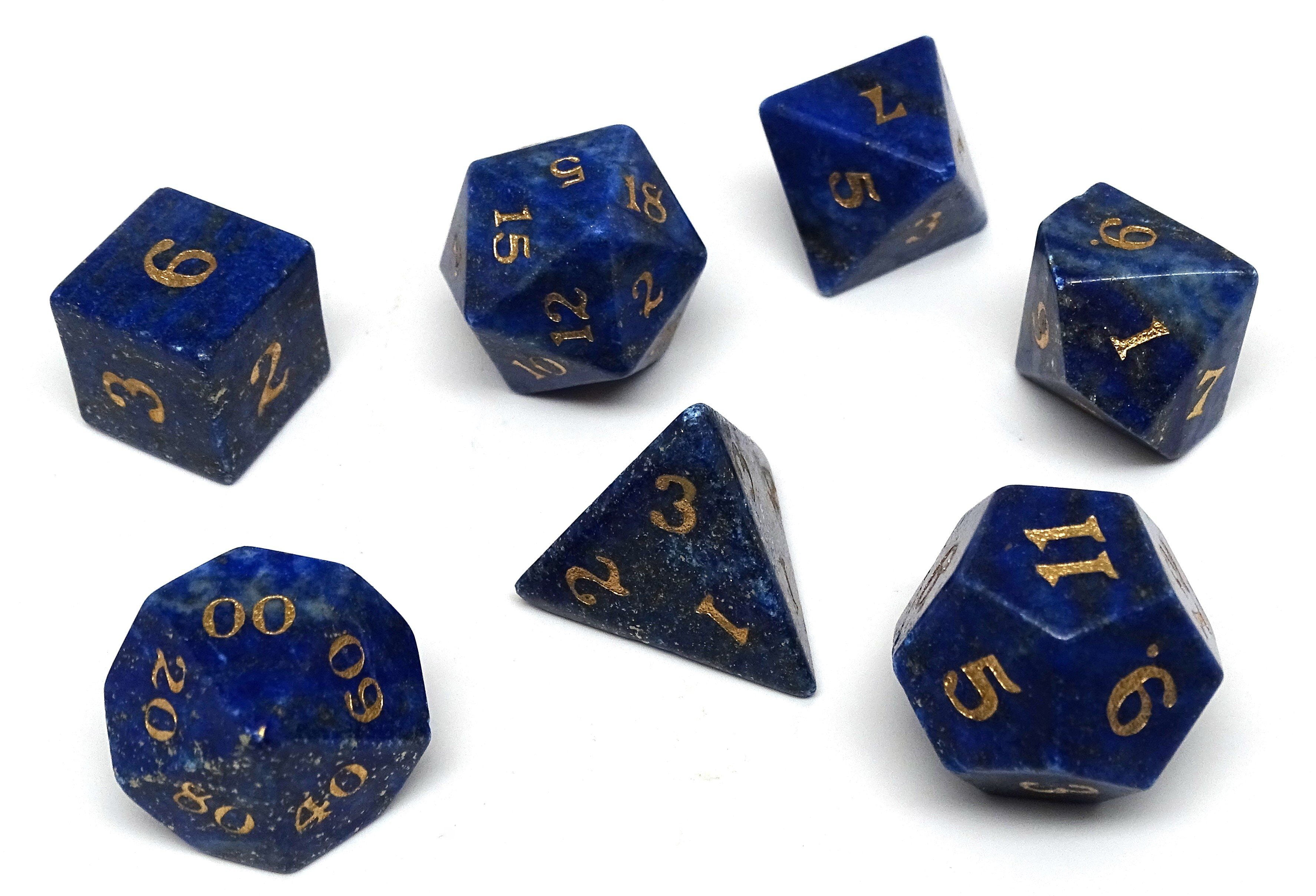 Stone Dice Collection - Lapis with Gold Numbering - Signature Font ...