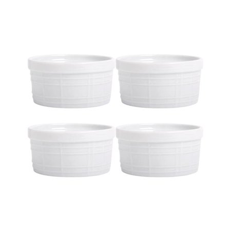 Home Essentials & Beyond 15525 4 oz White Gridline Ramekin - Set of 4 ...