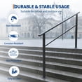 Kicctian Outdoor Handrail, 6 Steps Adjustable Metal Railing, Non-Slip ...