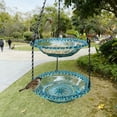 Elegant Double Layer Bird Bath With Stable Design For Garden Wildlife ...