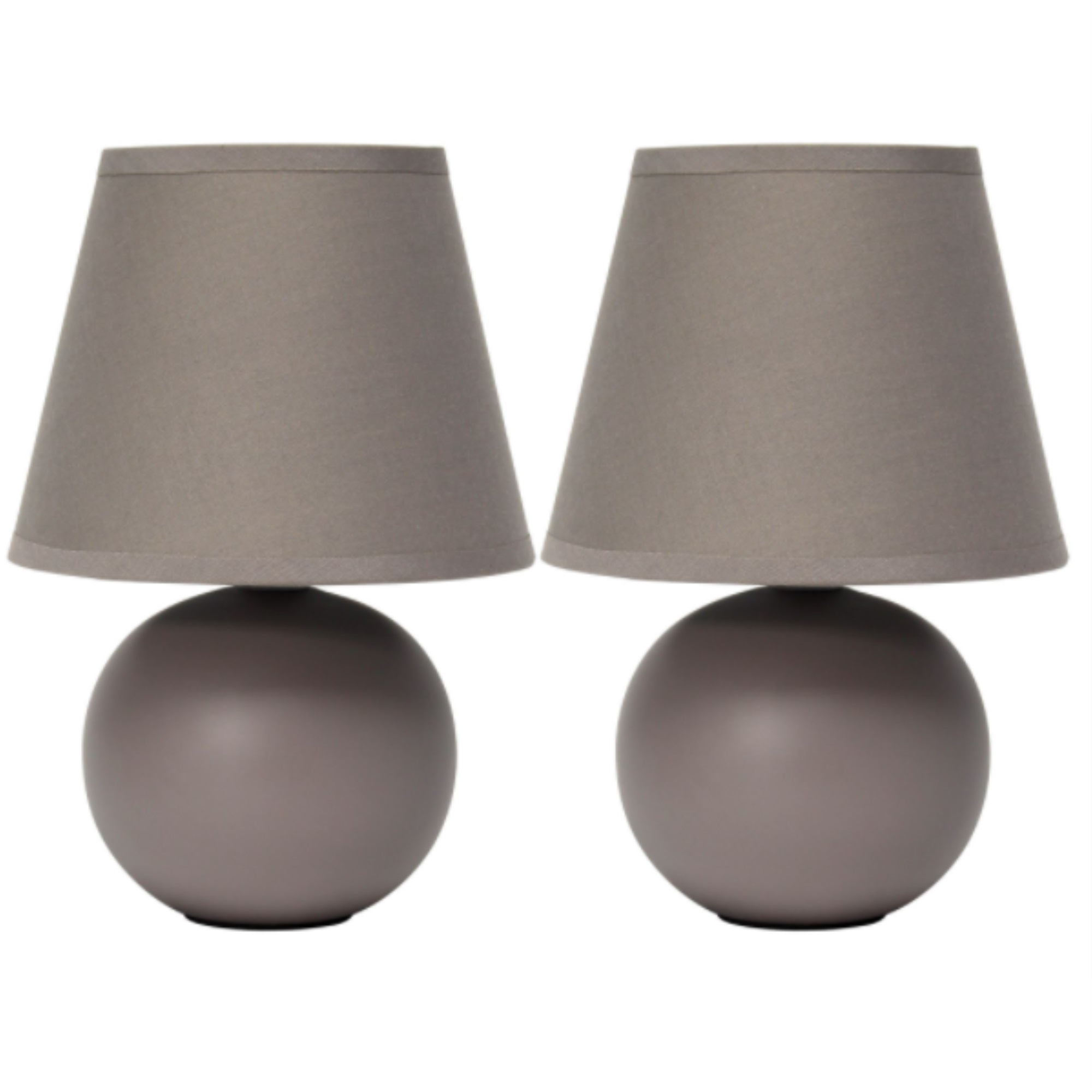 Simple Designs Mini Ceramic Globe Table Lamp 2 Pack Set - Walmart.com