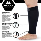 Unisex Footless Opaque Compression Socks 20-30mmHg for Sports - Black ...
