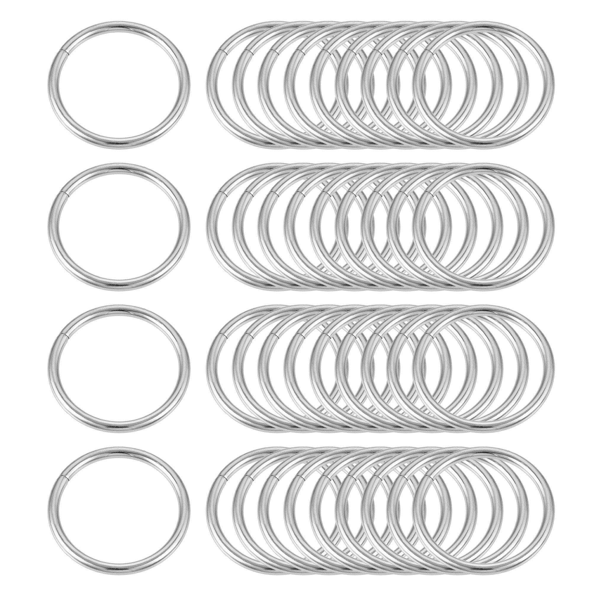 Metal O Rings, 40 Pack 15mm(0.59") ID 1.6mm Thickness Multi-Purpose Non ...