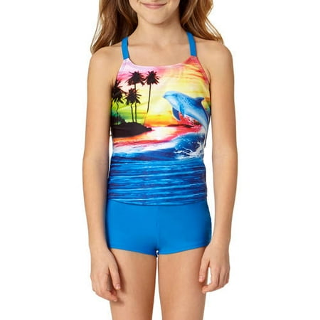 OP - Girls' Dolphin Dive Tankini Swimsuit - Walmart.com