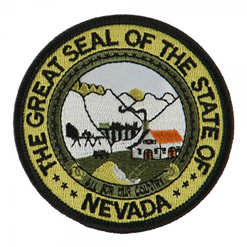 State Seal Patch Round 3" Diameter, Embroidered Iron On or Sew On Seal Patch Flag Emblem (Nevada ...
