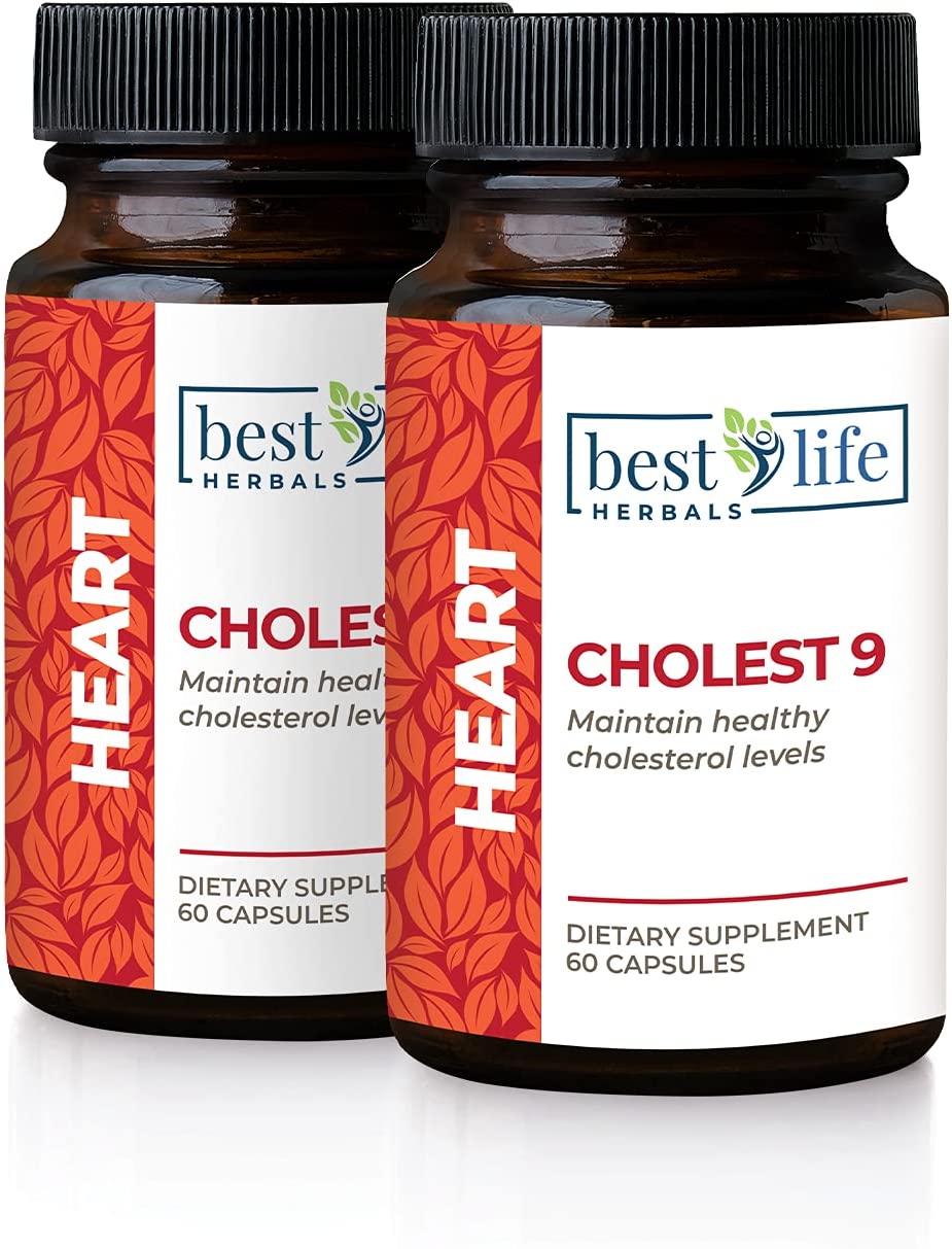 Cholest 9 Dietary Supplement - 60 Capsules - All Natural Cholesterol ...