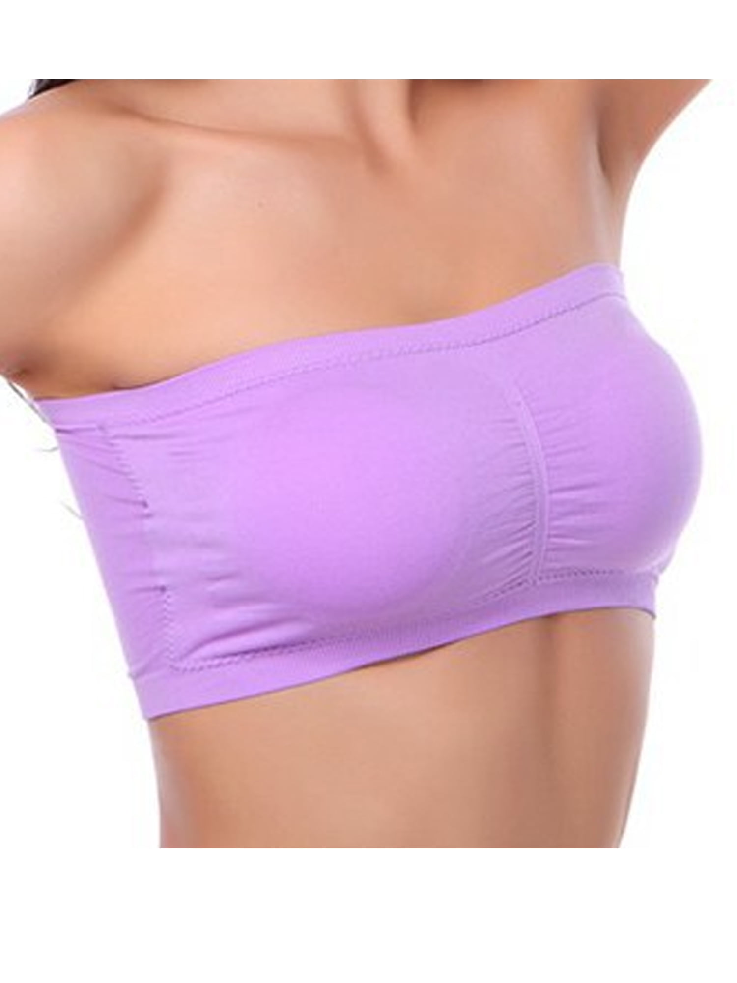Amiliee Double Layers Plus Size Strapless Bra Bandeau Tube Removable