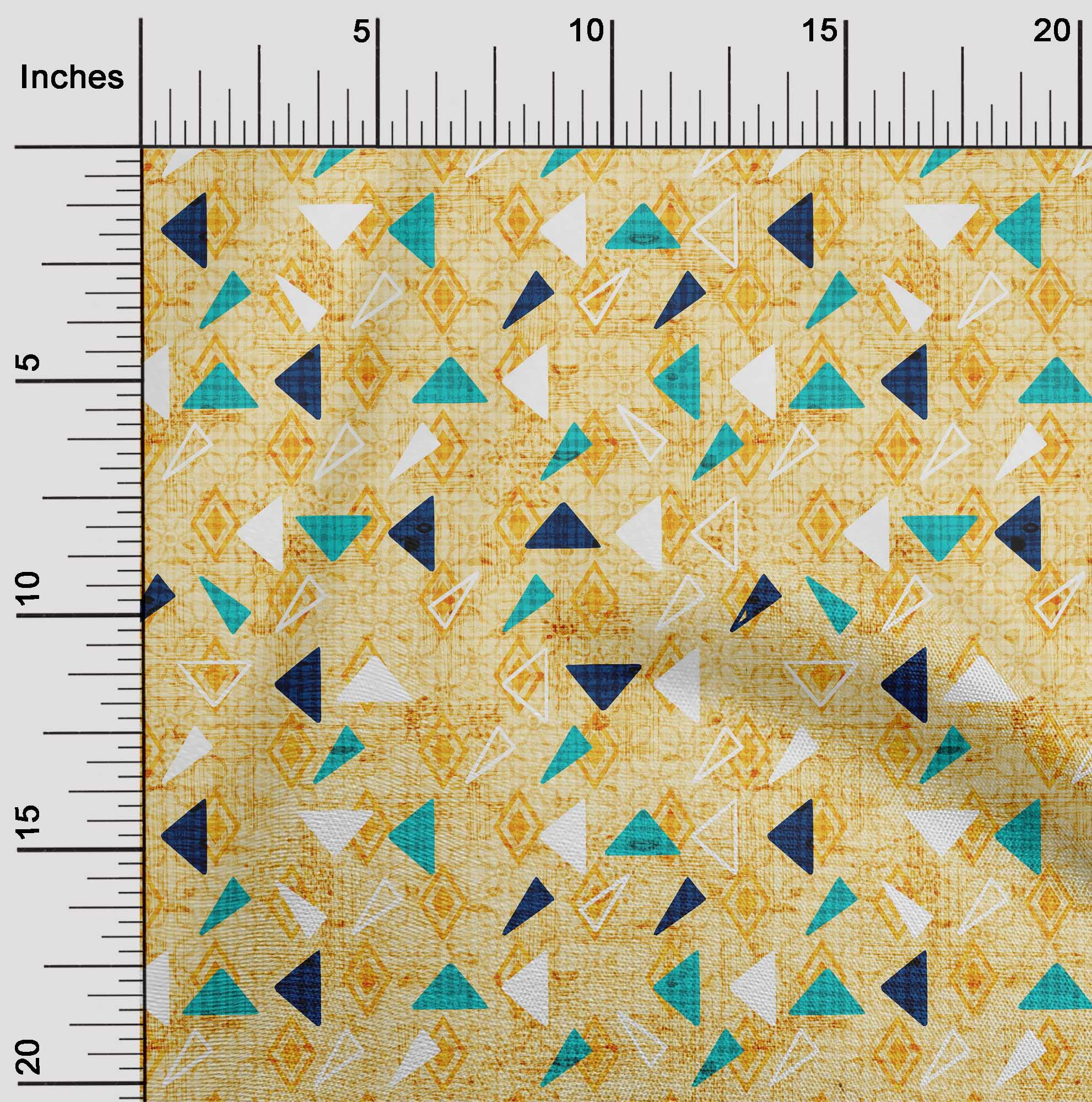 oneOone Viscose Jersey Light Orange Fabric Texture & Triangle Geometric ...