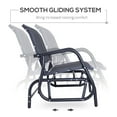 "Outsunny 2-Person Outdoor Glider Bench, Metal Sling Rocker Chair for ...