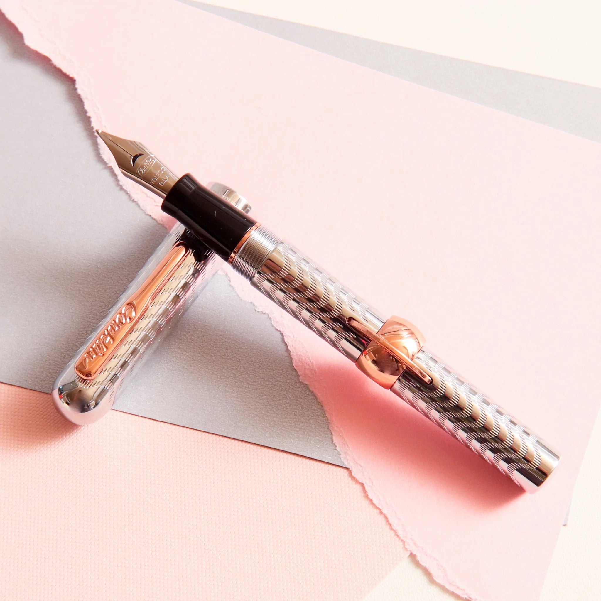 Conklin Mark Twain Crescent Filler 125th Anniversary Rose Gold Fountain ...