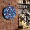 4th of July Round Metal Signs for Outside Red Blue Star Patriotic Tin ...