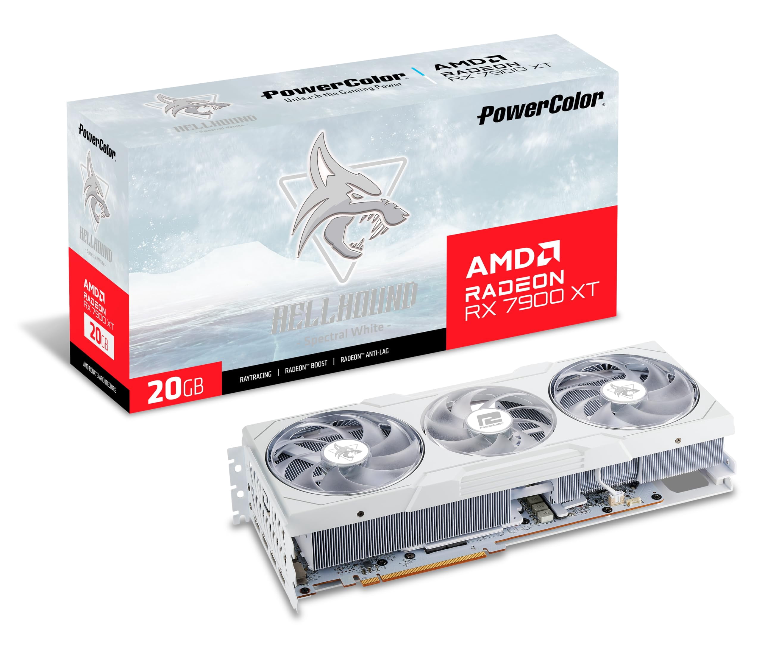 PowerColor Hellhound Spectral White AMD Radeon RX 7900XT Graphics Card ...