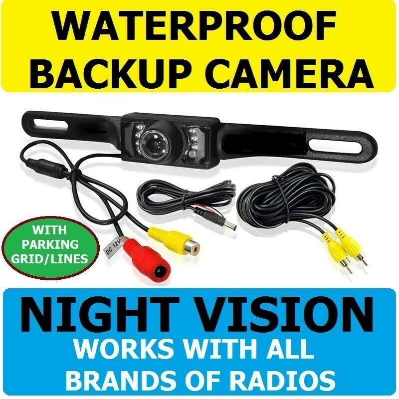 Waterproof License Plate Mount Reverse Rear Night View Color Car Backup ...