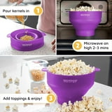 Popco Microwave Popcorn Popper, Collapsible Silicone Bowl, Purple, 15 ...