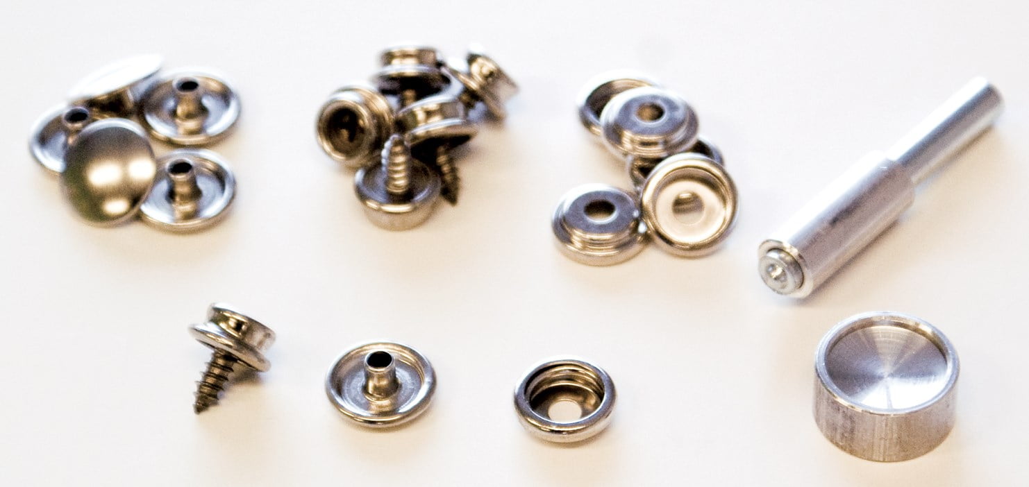 Lord and Hodge Inc. Brass Nickel Plated Screw Stud Snap Fastener Kit 6 ...